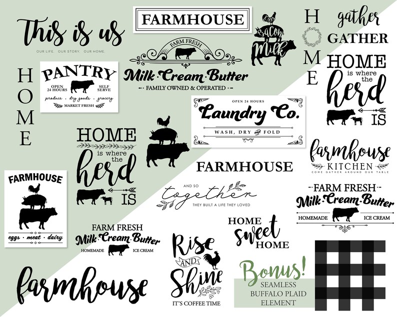 Farmhouse Sign Clipart Rustic Home Decor SVG / PNG | Etsy