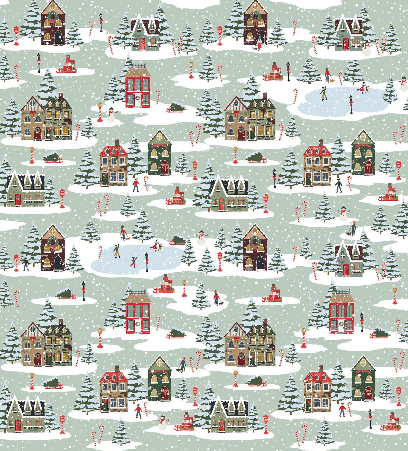 Christmas Village Scene Creator SVG, Winter Wonderland Clip Art ...