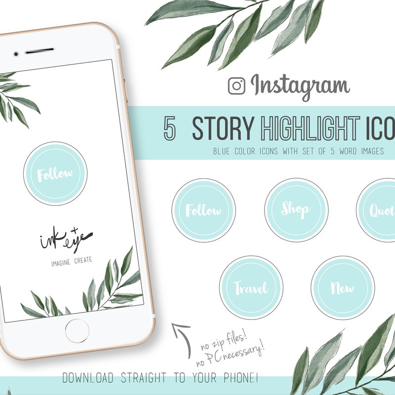 Blue Instagram Icons - Etsy