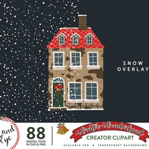 Christmas Village Scene Creator SVG, Winter Wonderland Clip Art ...