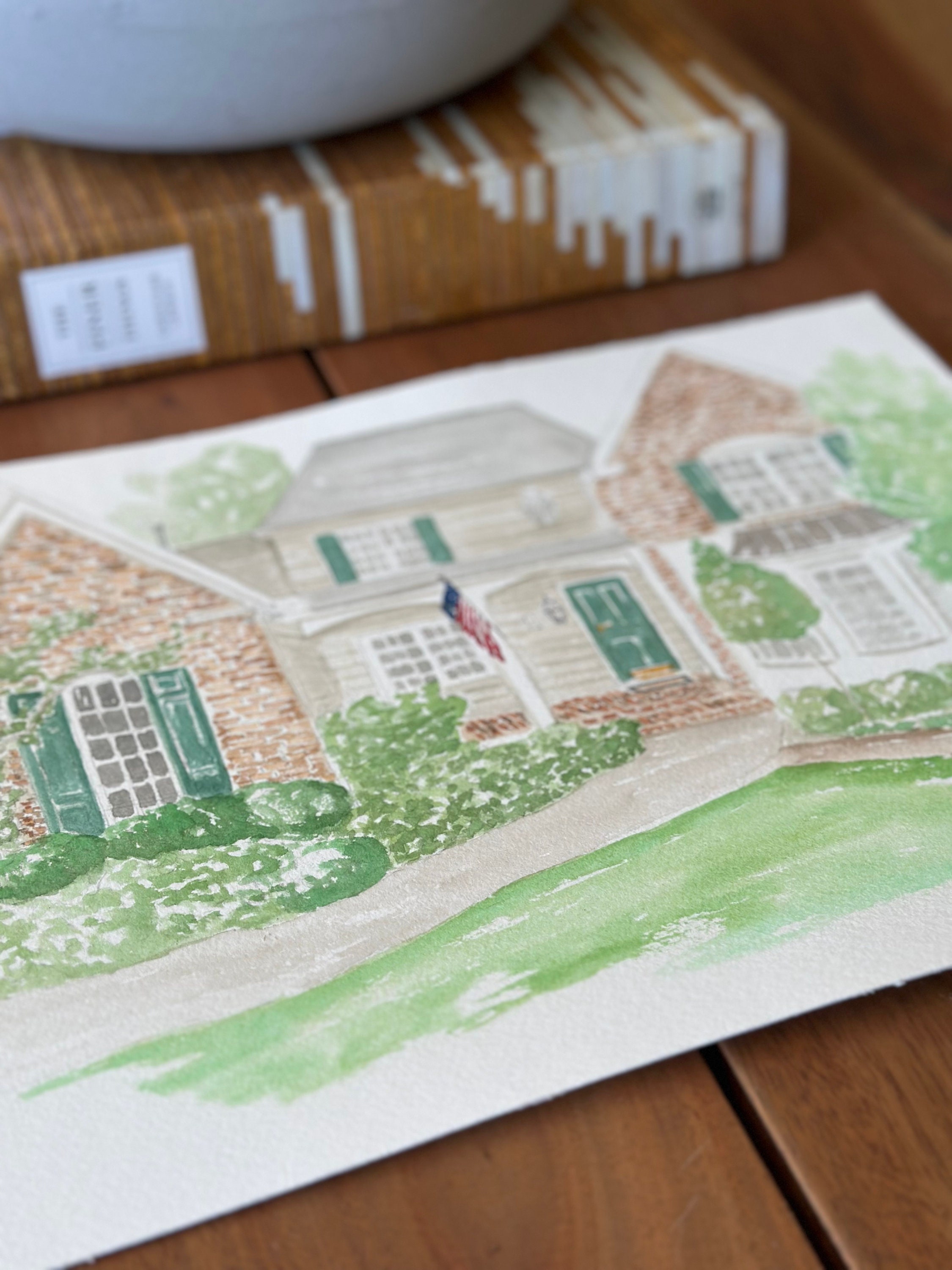Custom Painting House Portrait Personalized Home Watercolor Art ...