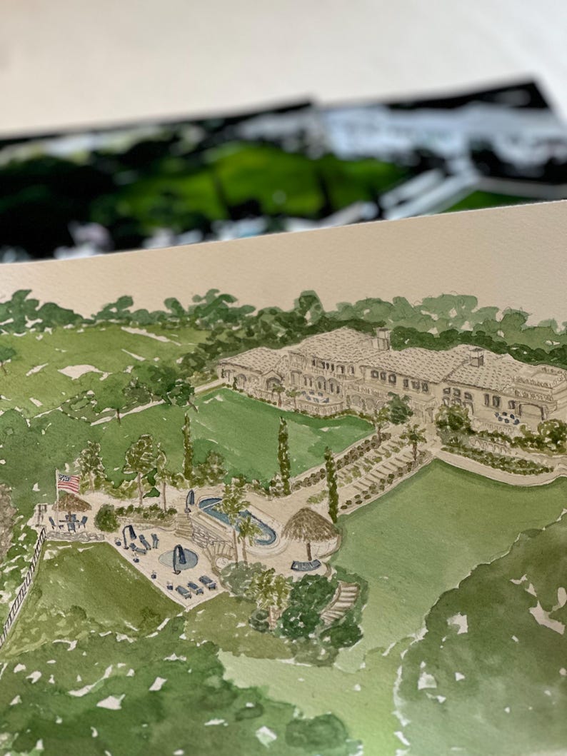 Custom Watercolor Ranch Map- Map of a Property Map of a Ranch Custom ...