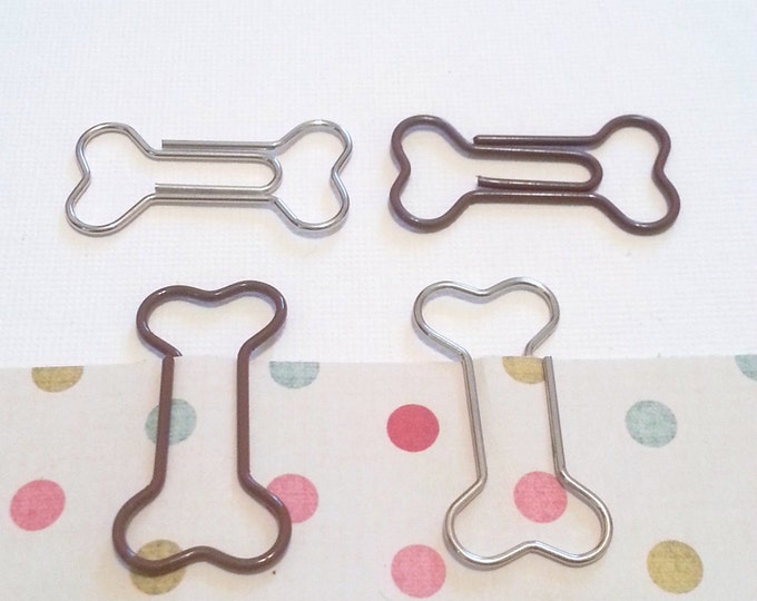 Set of Eight Dog Bone Paper Clips - Etsy