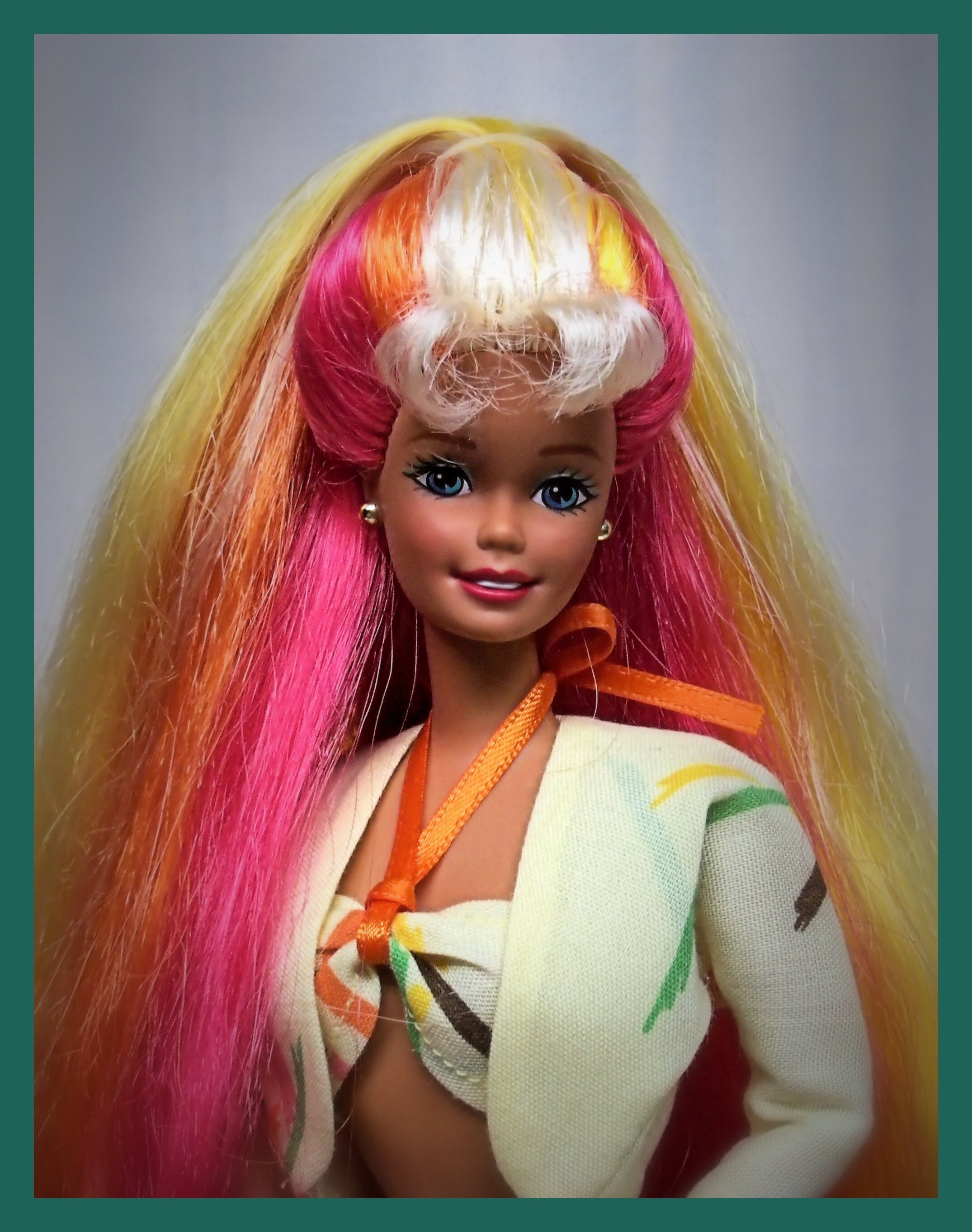 Beautiful Barbie Doll Platinumlemonhot Pinkorange Hair Superstar Sculpt Perfect For Ooak Nude Etsy