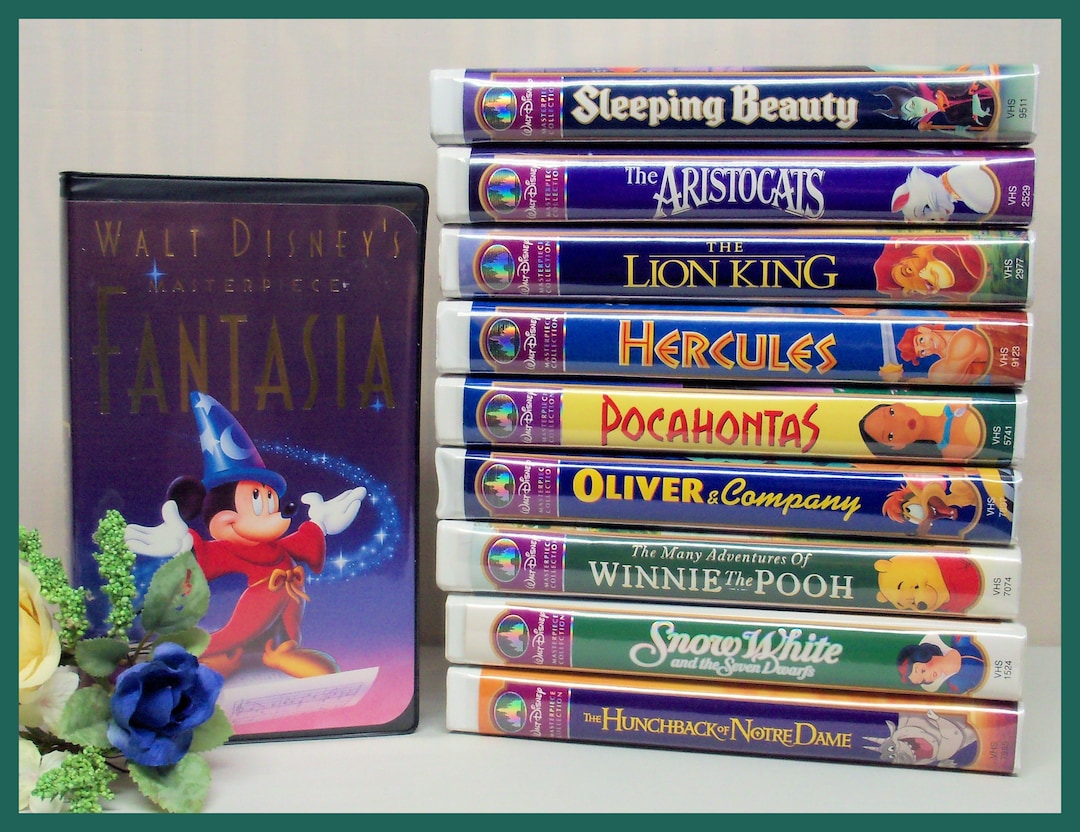 Ten [10] *MASTERPIECE* Series - Disney Animated VHS Movies - Etsy