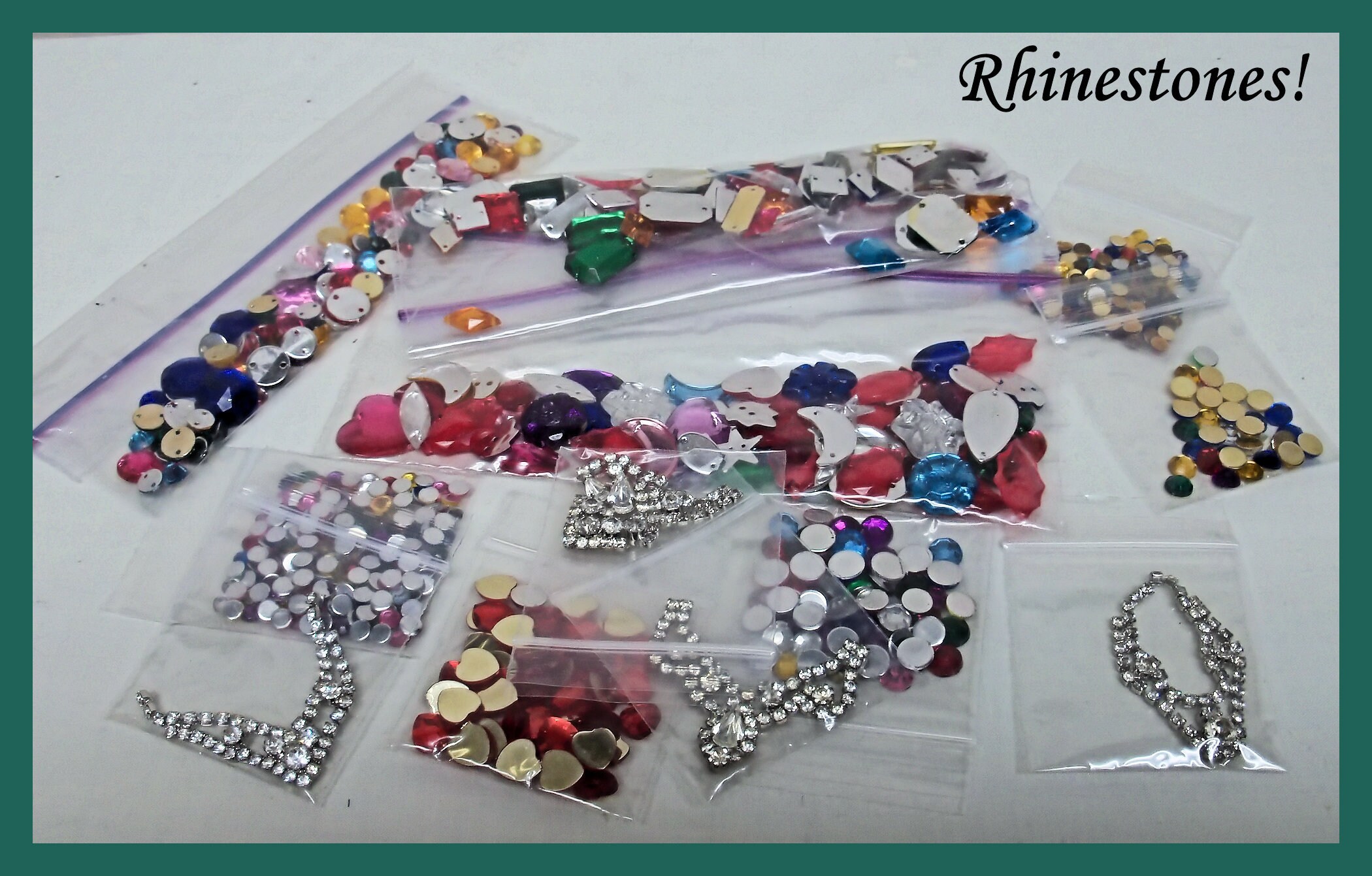 A Huge Collection of Crafting Pieces, Sequins, Rhinestones, Beads, Etc ...