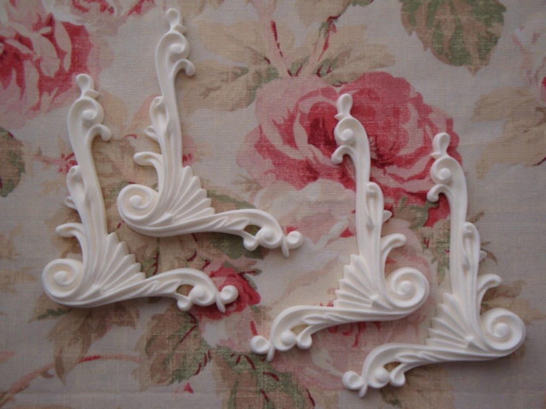 Shabby~chic Large Scroll Corner Spandrels 4pc. Furniture Applique ...