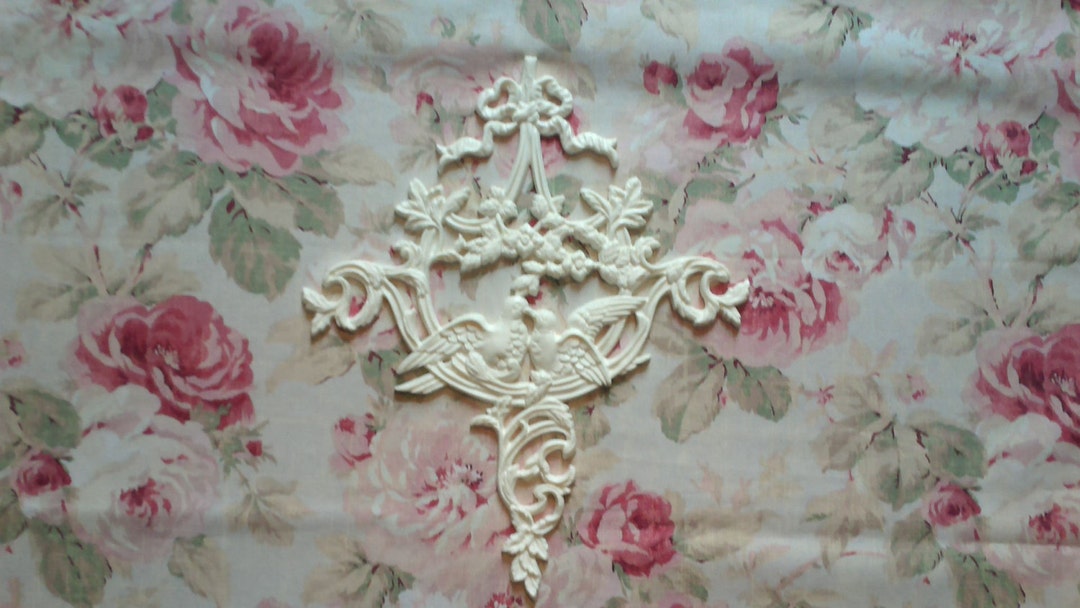 NEW! Flexible Floral Doves Scroll Large Center Furniture Applique ...