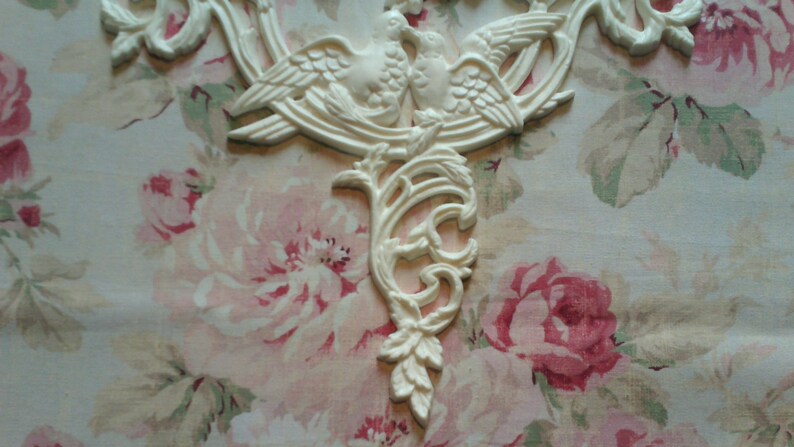 NEW! Flexible Floral Doves Scroll Large Center Furniture Applique ...