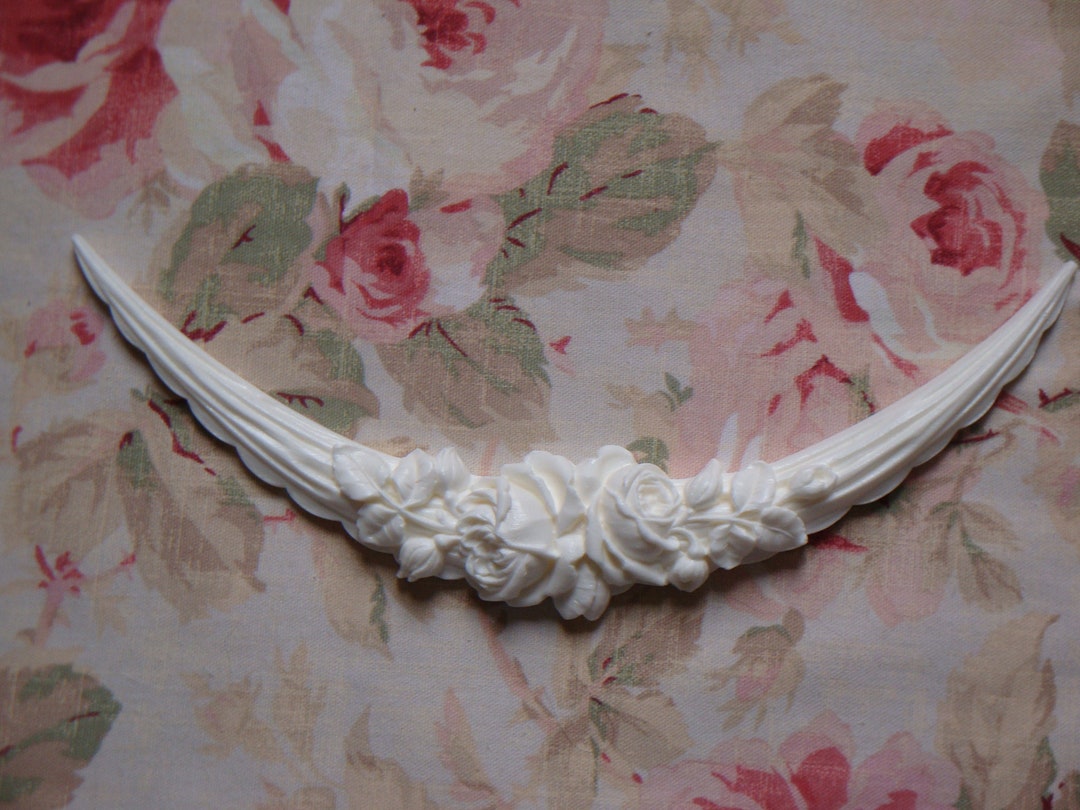 Gorgeous! Shabby Chic Carved Rose Swag Furniture Applique Pediment - Etsy