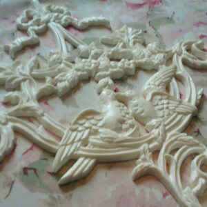 NEW! Flexible Floral Doves Scroll Large Center Furniture Applique ...