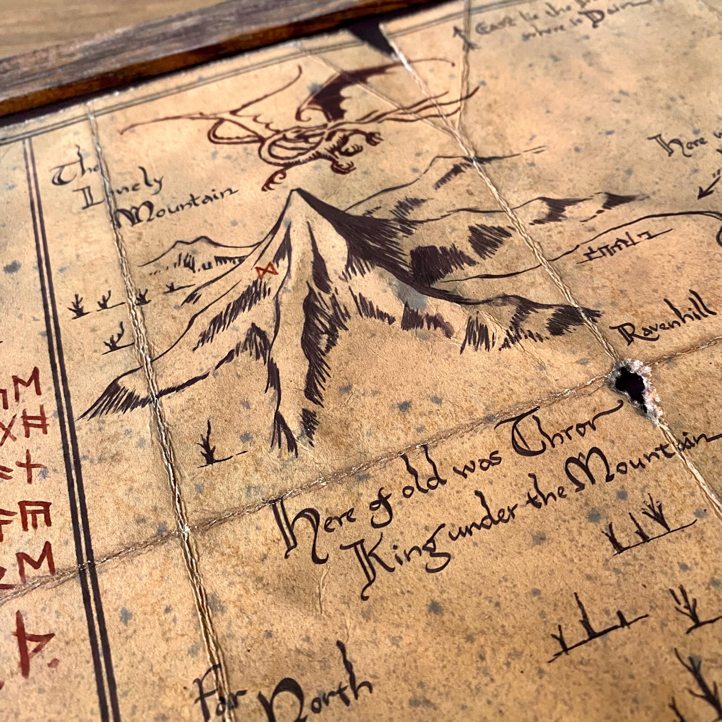 Framed Thrors Map From the Hobbit Lord of the Rings Middle Earth ...