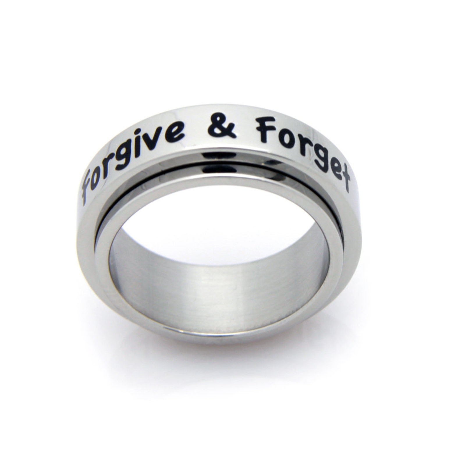 Forgive & Forget Stainless Steel Spinner Ring - Etsy