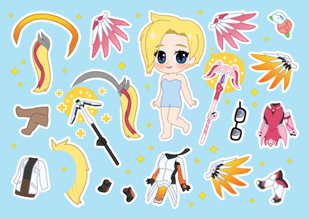 Overwatch Mercy Dress up Sticker - Etsy