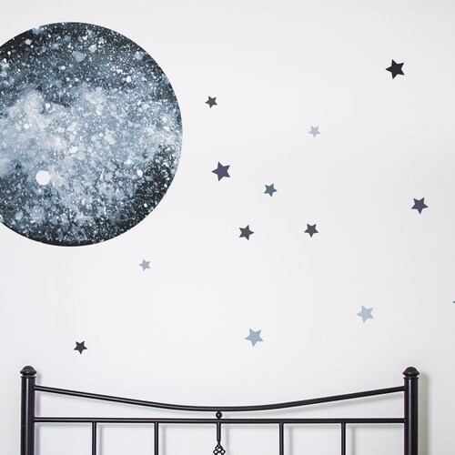 Moon and Stars Wall Sticker Wall Stickers Wall Sticker - Etsy