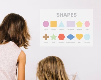 Preschool Shape Poster | A2 and A3 | PDF Printable | Children's Bedroom ...
