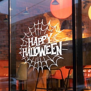 Happy Halloween Retail Window Vinyl. Shop Window Retail Graphics. Happy ...