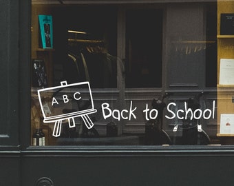 Back to School Illustrated Retail Window Vinyl. Shop Sign | Etsy