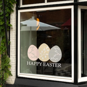 Floral Happy Easter Eggs Retail Window Vinyl - Etsy