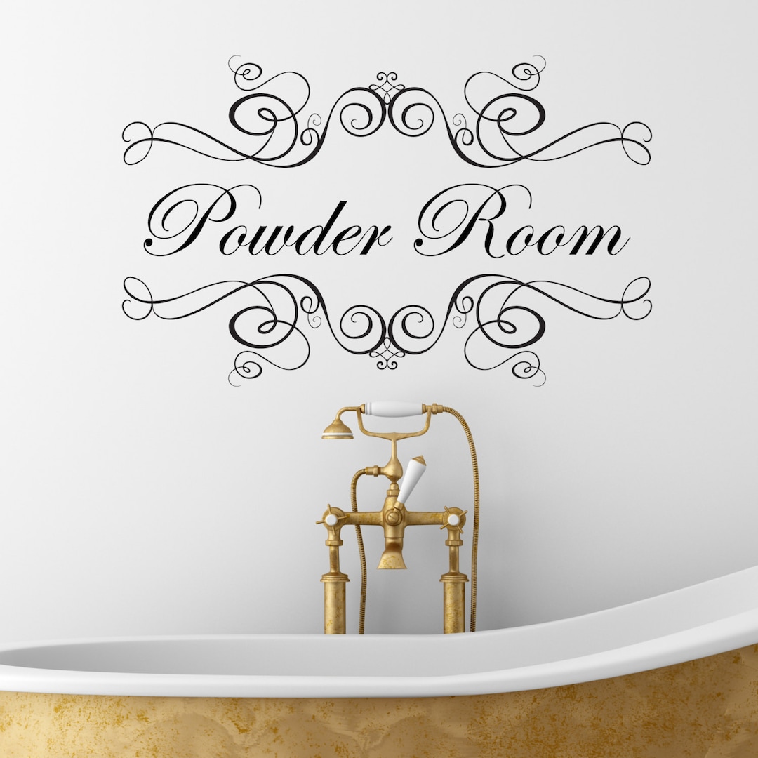 Powder Room Wall Sticker-decal-wall Sticker-wall Quote-bathroom-boudoir ...