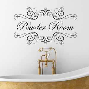 Powder Room Wall Sticker-decal-wall Sticker-wall Quote-bathroom-boudoir ...