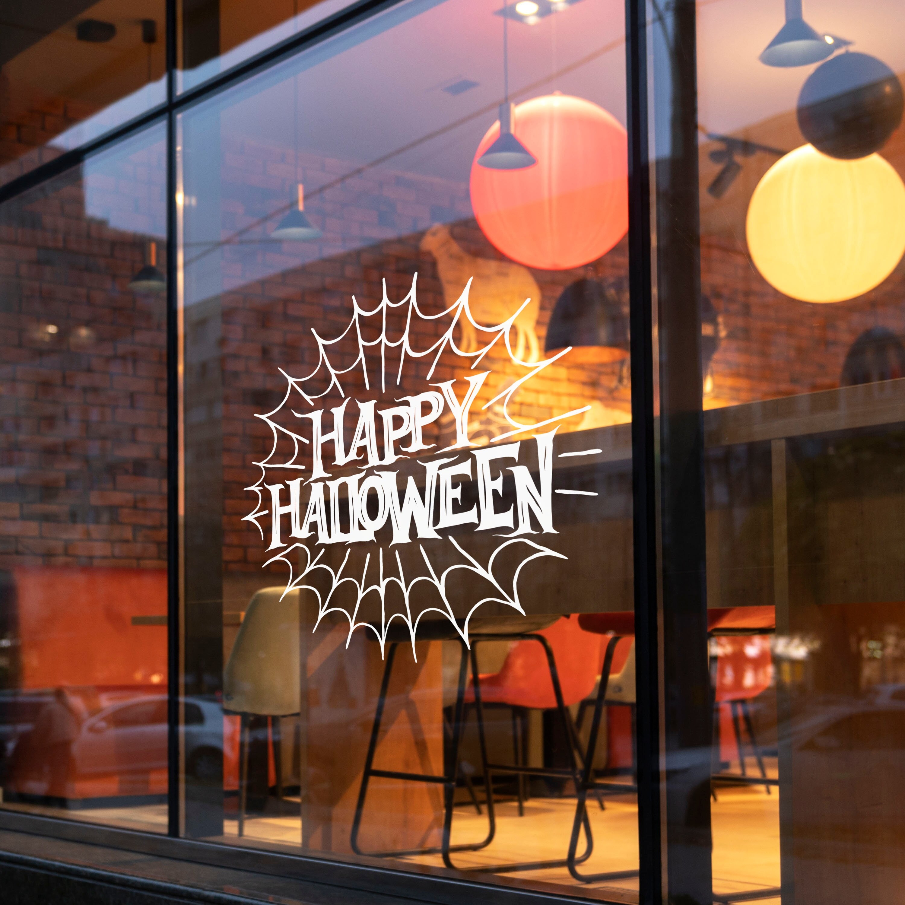 Happy Halloween Retail Window Vinyl. Shop Window Retail Graphics. Happy ...