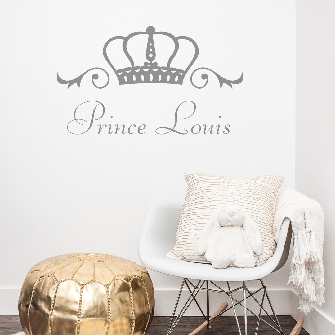 Personalised Prince Name Wall Sticker - Bedroom Decals - Gift for Child ...