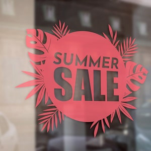 Tropical Circle Sale Retail Shop Window Sticker Vinyl - Etsy