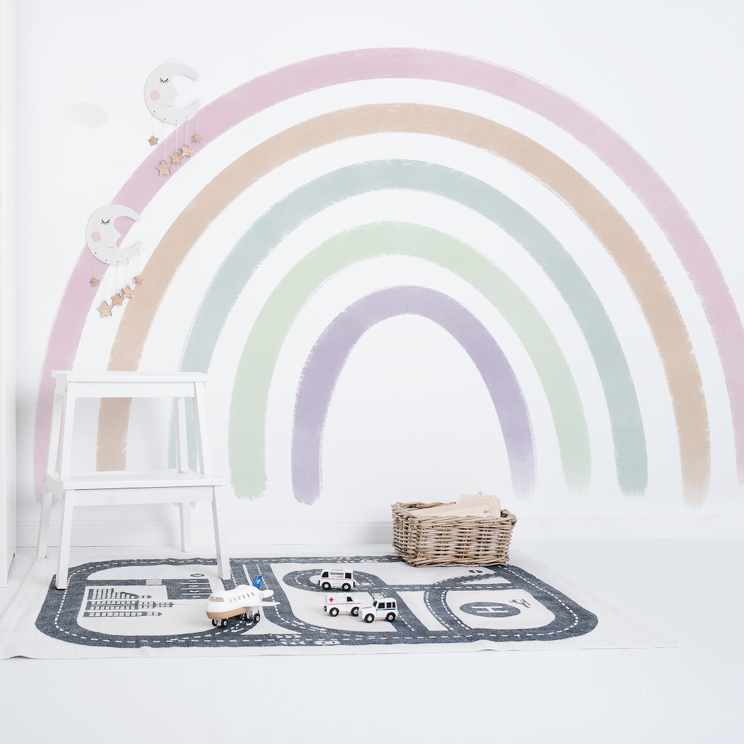 Pastel Rainbow Wall Sticker - Wall Decal - Boho Rainbow - Wall Decals ...