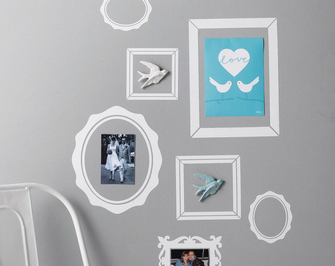 Pack of Seven Picture Frame Wall Stickers. Photo Frame Wall Art Decor ...