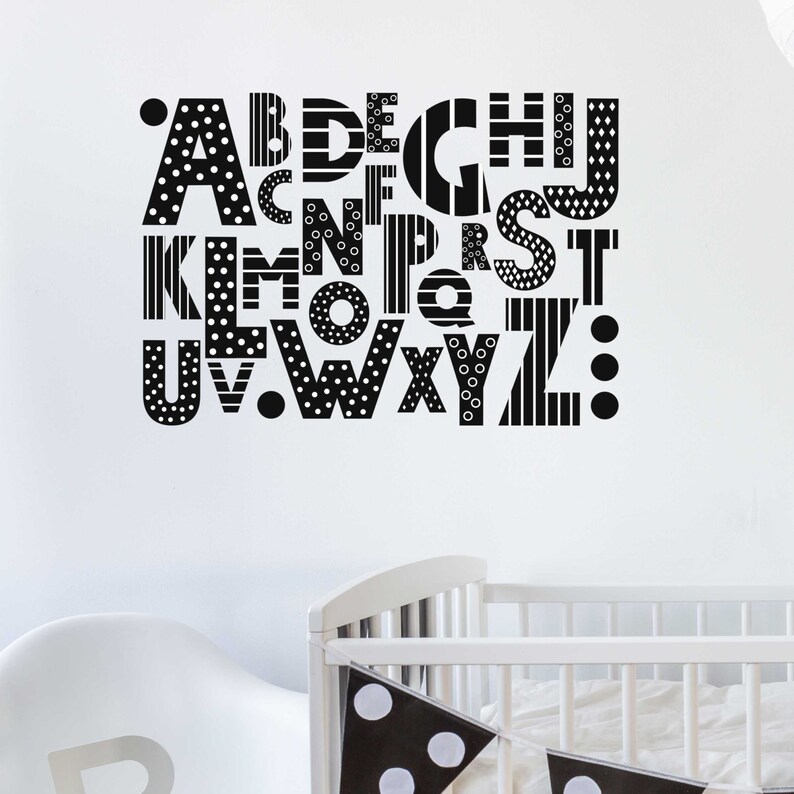 ABC Wall Stickers Alphabet Decals Home Decor | Etsy