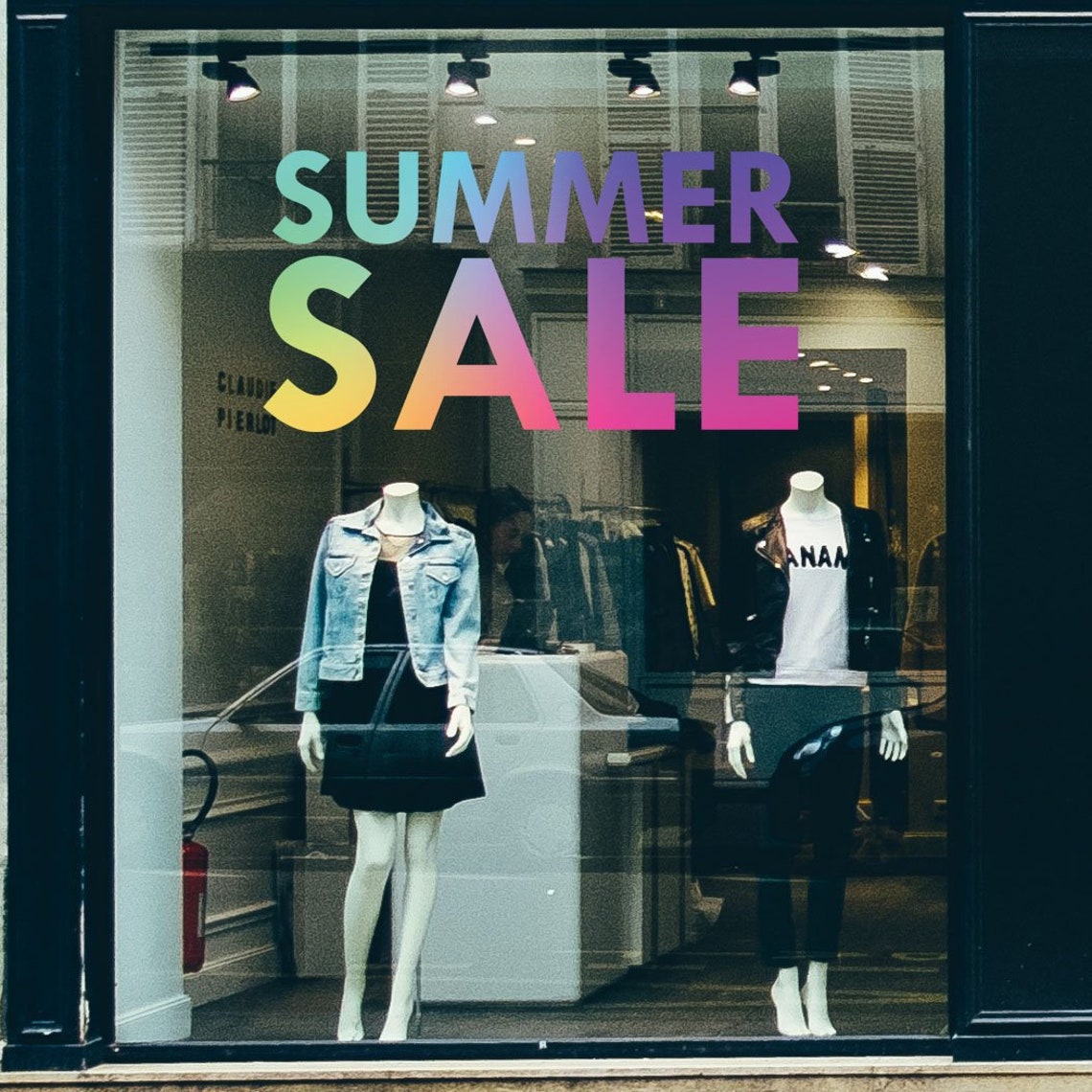 Rainbow Summer Sale Retail Shop Window Sticker Vinyl. Window | Etsy