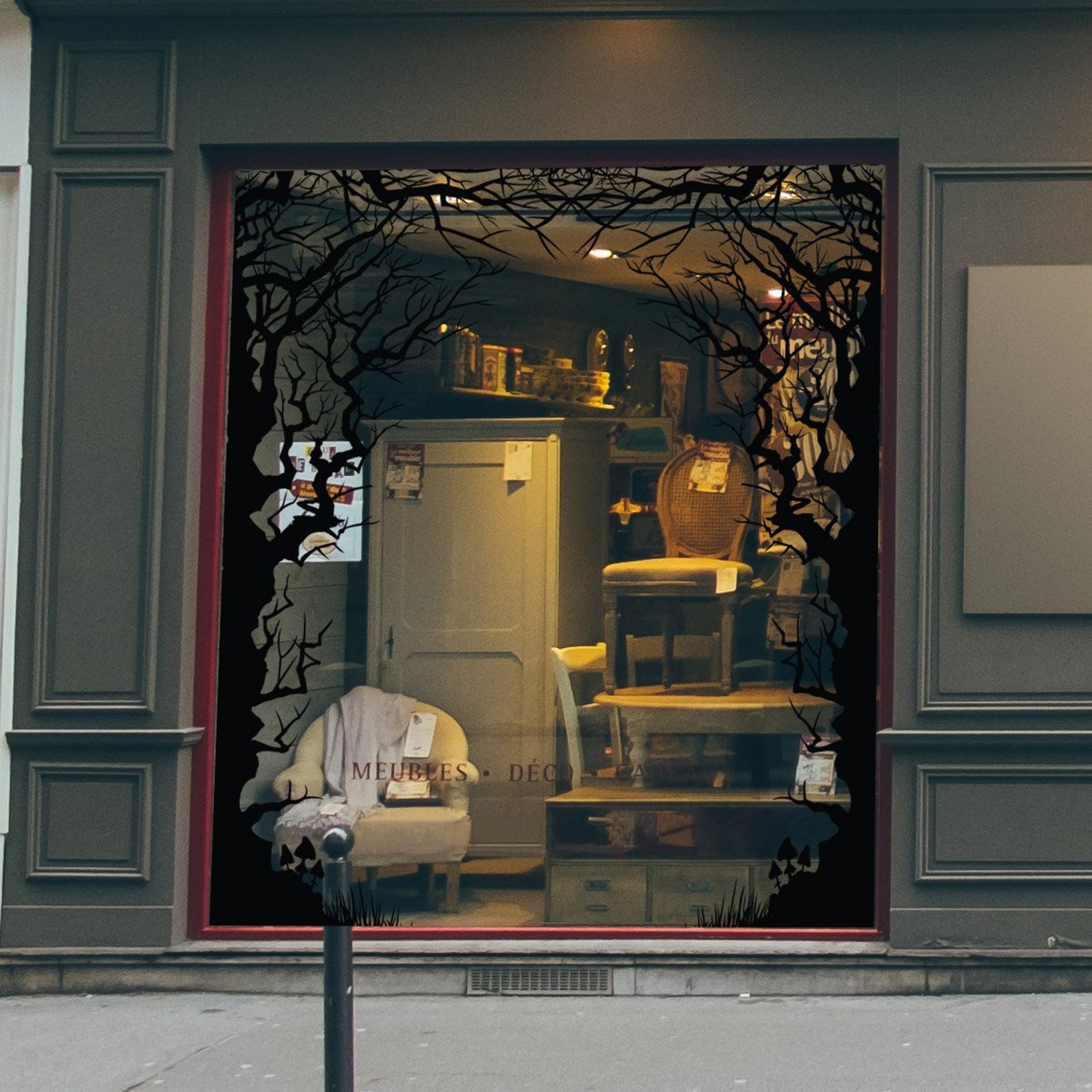 Spooky Trees Retail Window Vinyl. Shop Window Retail Graphics. Happy ...