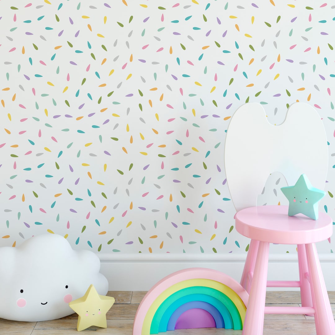Rainbow Drops Self-adhesive Wallpaper | Peel & Stick | Removable ...