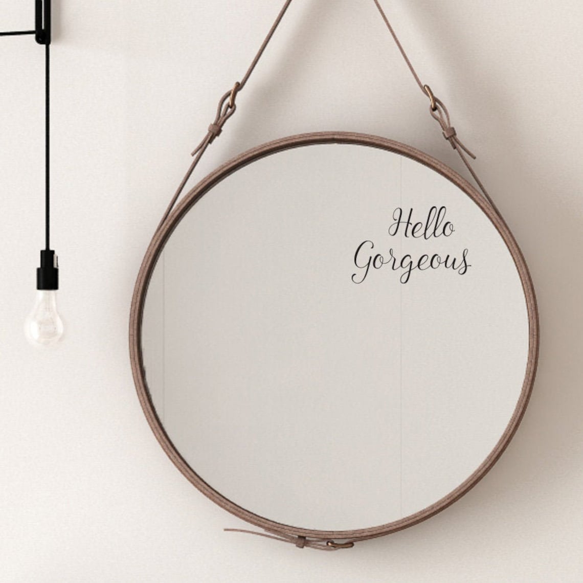 Hello Gorgeous Mirror & Wall Sticker. Home Decor Quote Decal | Etsy