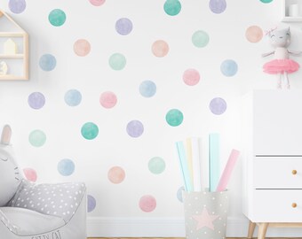 Large Pastel Watercolour Confetti Wall Sticker Dots | Etsy