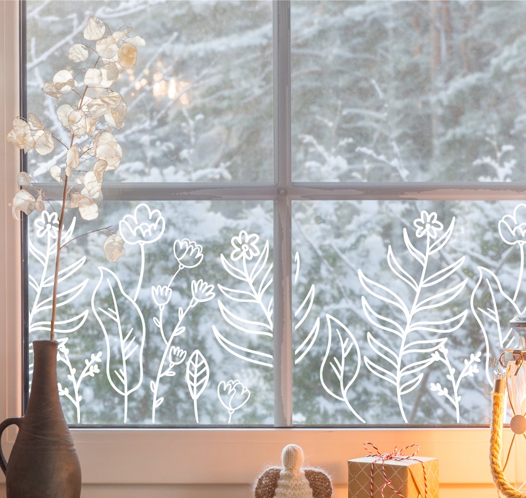 Doodle Flowers Double Sided Window Sticker - Etsy
