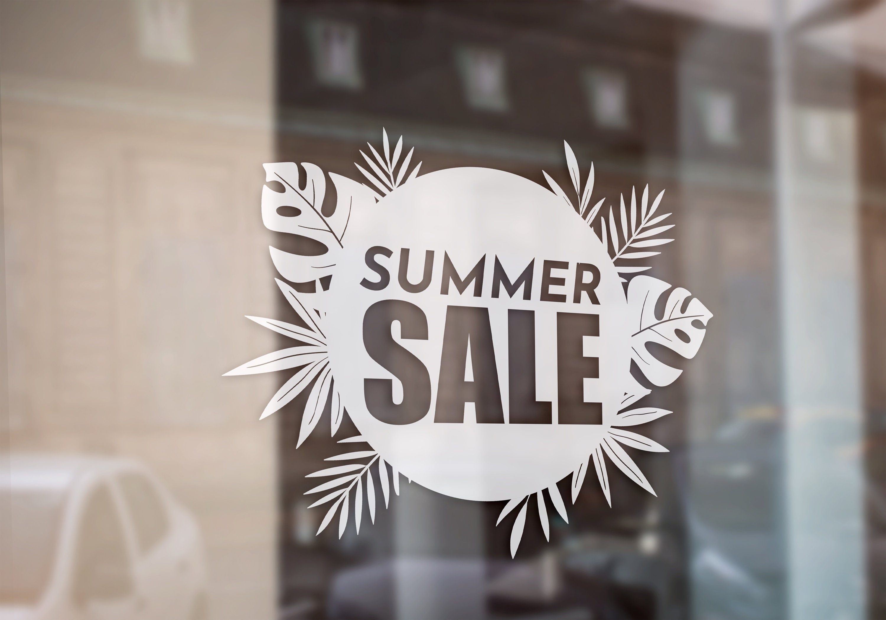 Tropical Circle Sale Retail Shop Window Sticker Vinyl - Etsy
