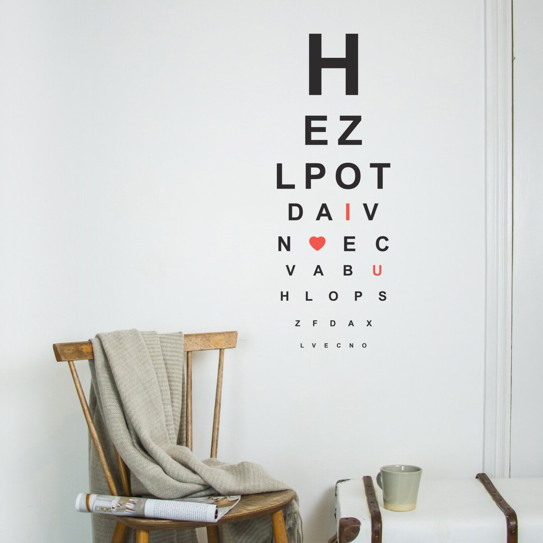 Wall Sticker Eye Test - Decals - Wall Tattoo - Wall Art - Wall Quote ...