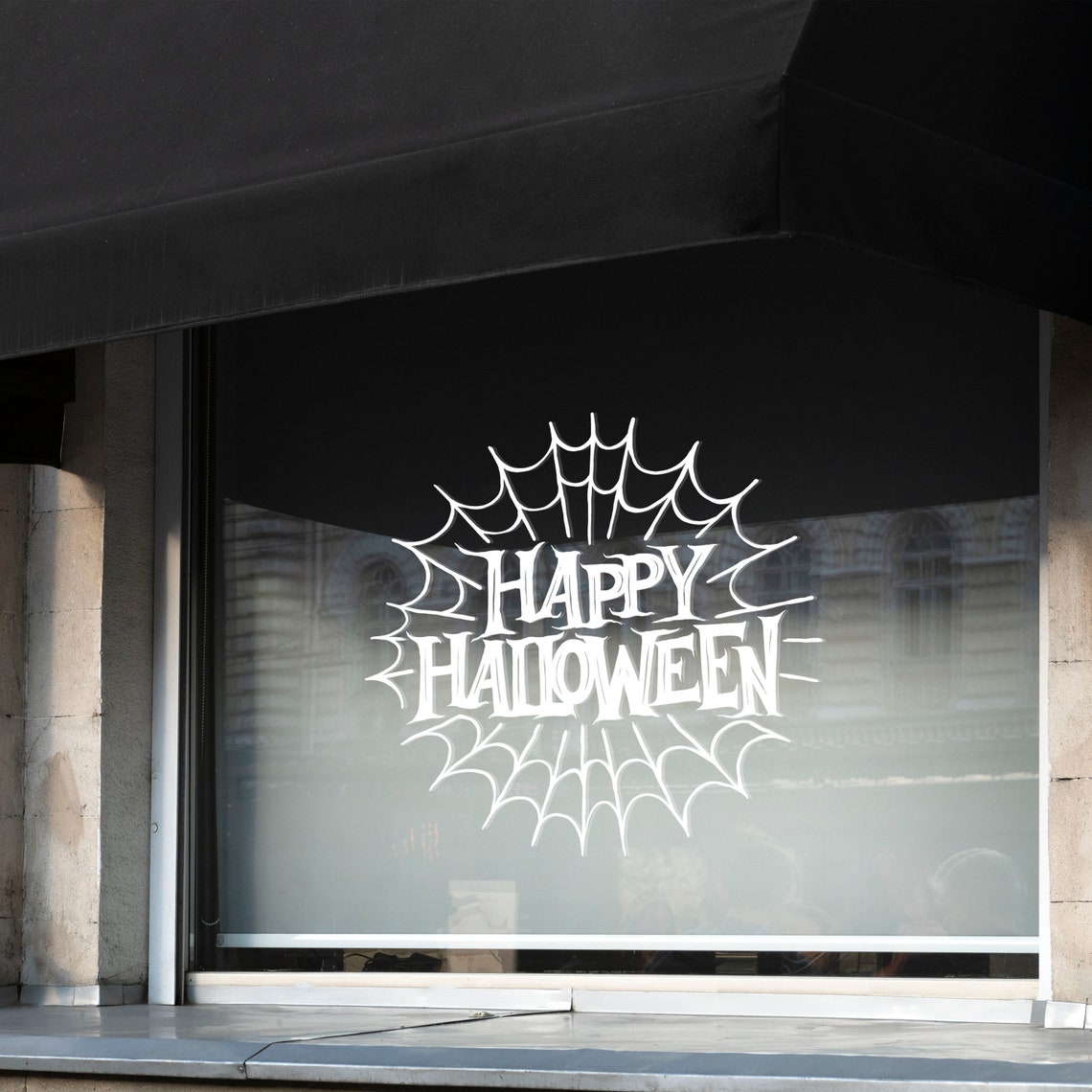 Happy Halloween Retail Window Vinyl. Shop Window Retail Graphics. Happy ...
