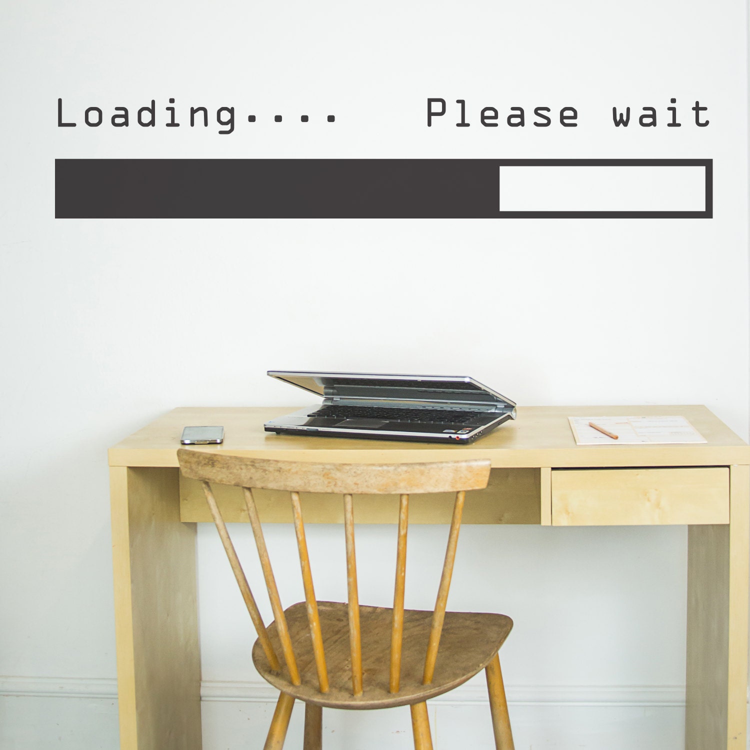 Loading please wait wall sticker Decals Wall Tattoo Wall | Etsy
