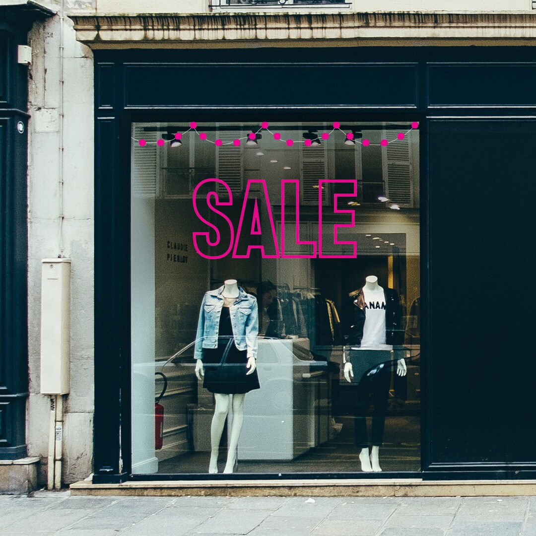 Outline SALE Retail Window Vinyl - Single Sale Sign – Shop Sign ...