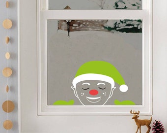 Peeping Santa Window Sticker. Christmas Window Decoration | Etsy