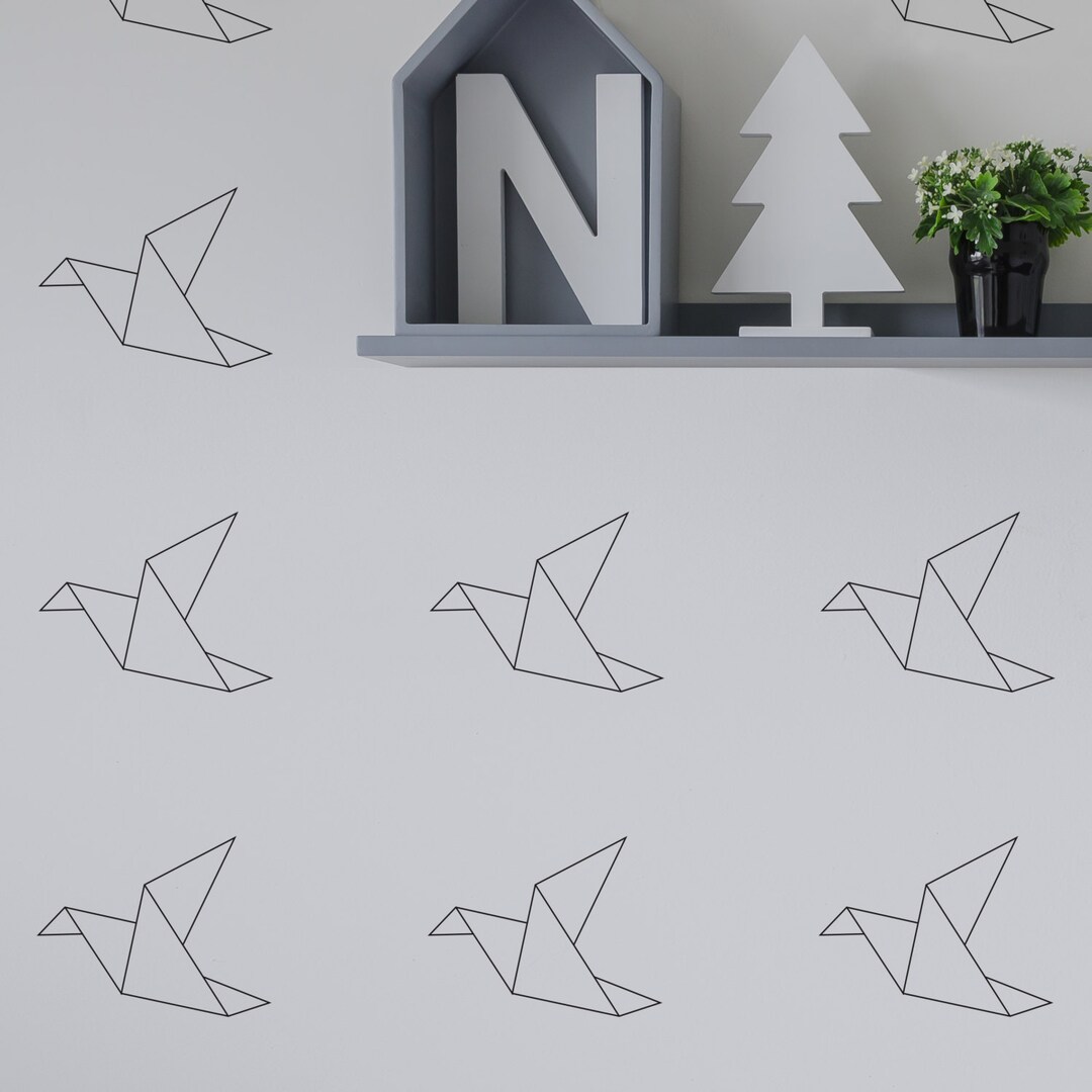 Wall Stickers Origami Birds-wall Decal-birds Wall Sticker-origami Wall ...