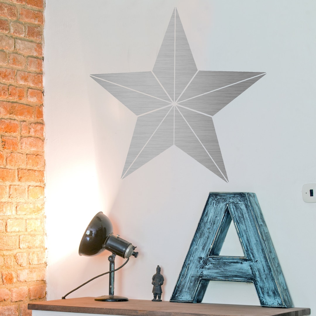 Wall Sticker Metal Star - Decals - Wall Tattoo - Wall Art - Wall Quote ...
