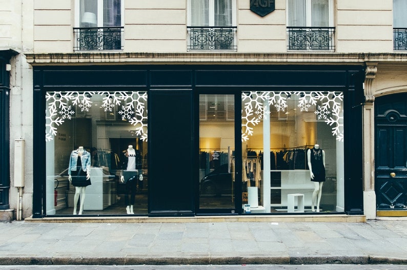 Christmas Snowflakes Retail Window Vinyl. Festive Shop Window Retail ...