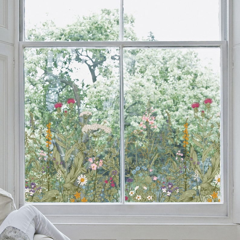 Wild Flowers Double Sided Window Sticker - Etsy Australia