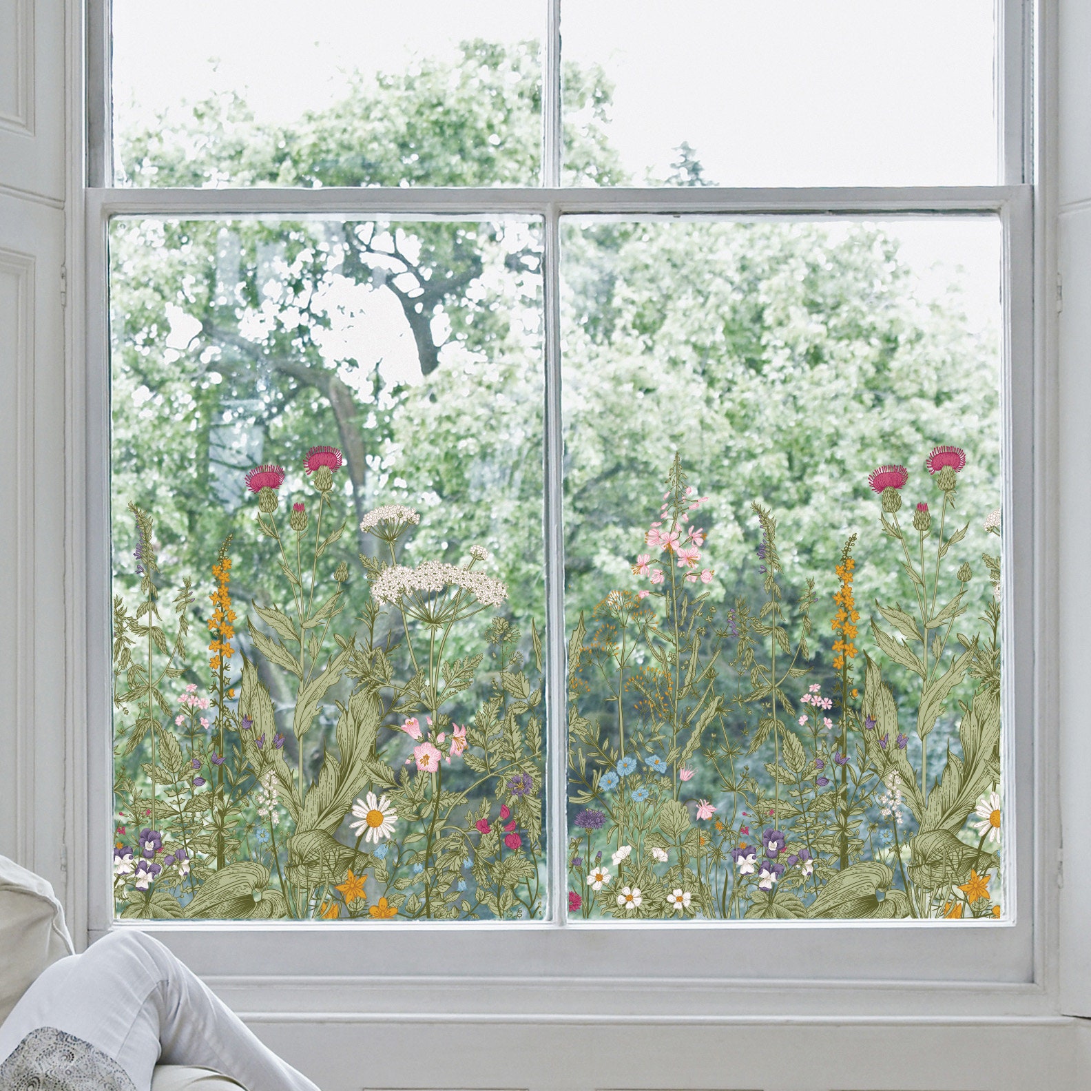 Wild Flowers Double Sided Window Sticker - Etsy Australia