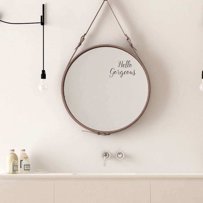 Hello Gorgeous Mirror & Wall Sticker. Home Decor Quote Decal | Etsy