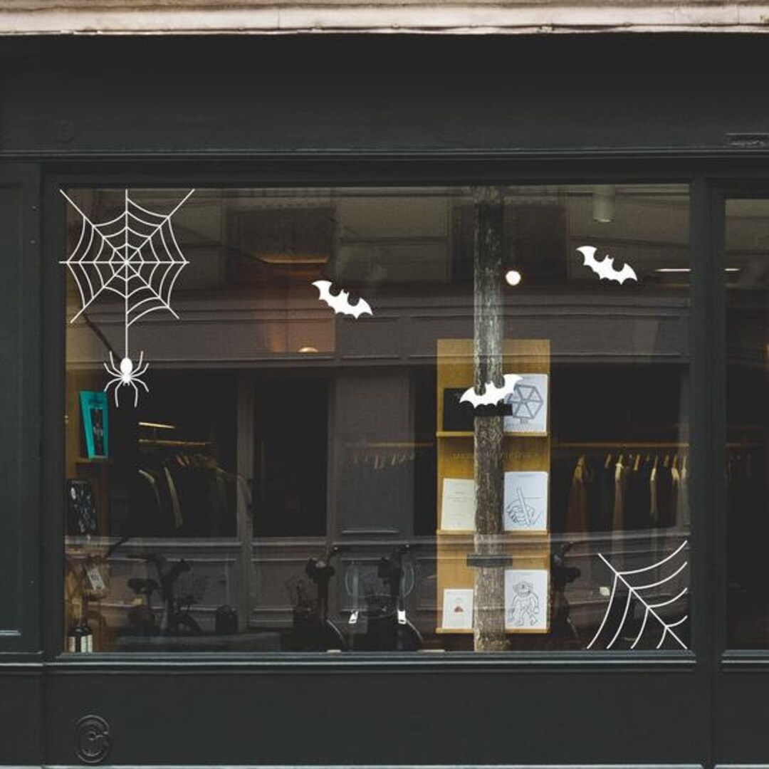 Spider and Cobweb Halloween Retail Vinyl Set - Shop Window Retail ...